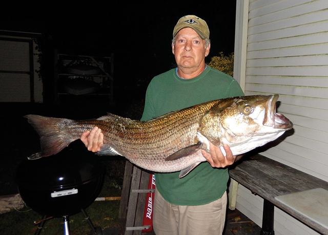 New Suffolk man hooks 45-pound striper off Horton’s Point - The Suffolk ...